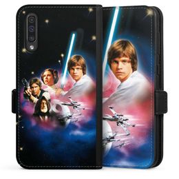 DeinDesign Galaxy A50 Handy Klapph&uuml;lle Handyh&uuml;lle aus Kunst Leder schwarz Flip Case Star Wars Lightsaber Merchandise Sideflip mit Lasche