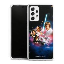 DeinDesign Galaxy A33 5G Handy Silikon H&uuml;lle Case wei&szlig; Handyh&uuml;lle Lightsaber Star Wars Merchandise Silikon Case