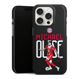 DeinDesign iPhone 15 Pro Handy Premium Case Smartphone Handyh&uuml;lle Schutzh&uuml;lle gl&auml;nzend Fc Bayern M&uuml;nchen Michael Olise Official Licensed Product Premium Case