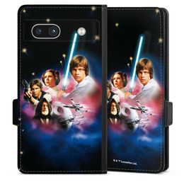 DeinDesign Google Pixel 7a Handy Klapph&uuml;lle Handyh&uuml;lle aus Kunst Leder schwarz Flip Case Star Wars Lightsaber Merchandise Sideflip mit Lasche