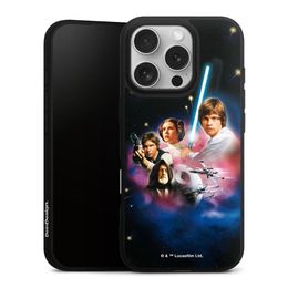 DeinDesign iPhone 16 Pro Handy Premium Silikon H&uuml;lle Handyh&uuml;lle schwarz Case Star Wars Lightsaber Merchandise Silikon Premium Case