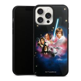 DeinDesign iPhone 15 Pro Max Handy Gallery Case Handyh&uuml;lle 9H Geh&auml;rtetes Glas R&uuml;ckseite H&uuml;lle Star Wars Lightsaber Merchandise Gallery Case