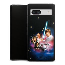 DeinDesign Google Pixel 7a Handy Silikon H&uuml;lle Case schwarz Handyh&uuml;lle Star Wars Lightsaber Merchandise