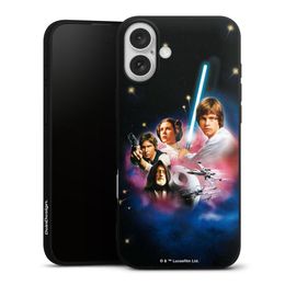 DeinDesign iPhone 16 Plus Handy Premium Silikon H&uuml;lle Handyh&uuml;lle schwarz Case Star Wars Lightsaber Merchandise Silikon Premium Case