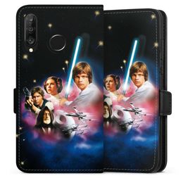 DeinDesign Huawei P30 Lite Handy Klapph&uuml;lle Handyh&uuml;lle aus Kunst Leder schwarz Flip Case Star Wars Lightsaber Merchandise Sideflip mit Lasche