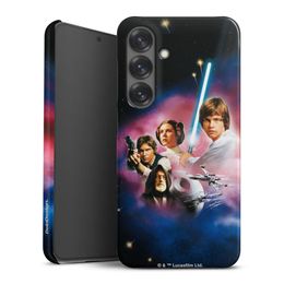 DeinDesign Galaxy S25 Handy Premium Case Smartphone Handyh&uuml;lle Schutzh&uuml;lle gl&auml;nzend Star Wars Lightsaber Merchandise Premium Case