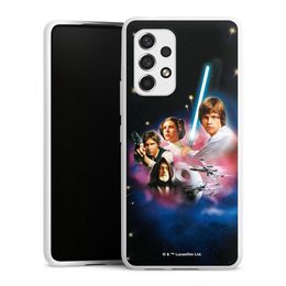 DeinDesign Galaxy A53 5G Handy Silikon H&uuml;lle Case wei&szlig; Handyh&uuml;lle Star Wars Merchandise Lightsaber Silikon Case
