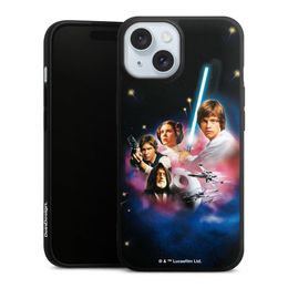 DeinDesign iPhone 15 Handy Premium Silikon H&uuml;lle Handyh&uuml;lle schwarz Case Star Wars Lightsaber Merchandise Silikon Premium Case