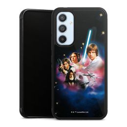 DeinDesign Galaxy A54 5G Handy Gallery Case Handyh&uuml;lle 9H Geh&auml;rtetes Glas R&uuml;ckseite H&uuml;lle Star Wars Lightsaber Merchandise Gallery Case