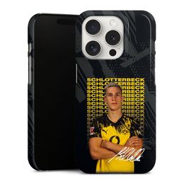 DeinDesign iPhone 15 Pro Handy Premium Case Smartphone Handyh&uuml;lle Schutzh&uuml;lle gl&auml;nzend Borussia Dortmund Nico Schlotterbeck Bvb Premium Case