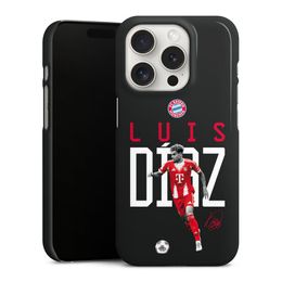 DeinDesign iPhone 15 Pro Handy Premium Case Smartphone Handyh&uuml;lle Schutzh&uuml;lle gl&auml;nzend Fc Bayern M&uuml;nchen Official Licensed Product Luis Diaz Premium Case