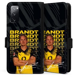 DeinDesign Galaxy S20 Handy Klapph&uuml;lle Handyh&uuml;lle aus Kunst Leder schwarz Flip Case Borussia Dortmund Julian Brandt Bvb Sideflip mit Lasche