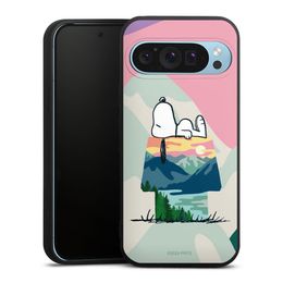 DeinDesign Google Pixel 9 Pro XL Handy Premium Silikon H&uuml;lle Handyh&uuml;lle schwarz Case Official Licensed Product Peanuts Snoopy Silikon Premium Case