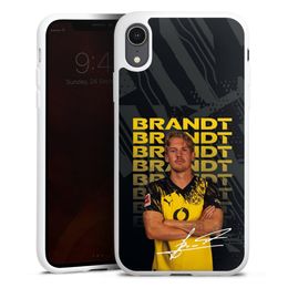 DeinDesign iPhone Xr Handy Silikon H&uuml;lle Case wei&szlig; Handyh&uuml;lle Julian Brandt Bvb Borussia Dortmund Silikon Case