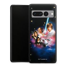 DeinDesign Google Pixel 7 Pro Handy Premium Silikon H&uuml;lle Handyh&uuml;lle schwarz Case Star Wars Lightsaber Merchandise Silikon Premium Case