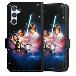 DeinDesign Galaxy A54 5G Handy Klapph&uuml;lle Handyh&uuml;lle aus Kunst Leder schwarz Flip Case Star Wars Lightsaber Merchandise Sideflip mit Lasche