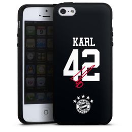 DeinDesign iPhone SE (2016-2019) Handy Silikon H&uuml;lle Case schwarz Handyh&uuml;lle Lennart Karl Merchandise Fc Bayern M&uuml;nchen