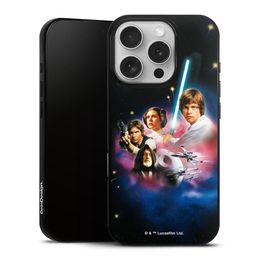 DeinDesign iPhone 16 Pro Handy Slim Case extra d&uuml;nn Silikon Handyh&uuml;lle schwarz H&uuml;lle Star Wars Lightsaber Merchandise Silikon Slim Case