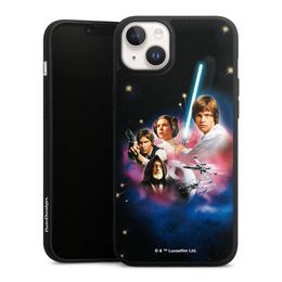 DeinDesign iPhone 14 Handy Premium Silikon H&uuml;lle Handyh&uuml;lle schwarz Case Star Wars Lightsaber Merchandise Silikon Premium Case