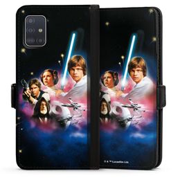 DeinDesign Galaxy A51 Handy Klapph&uuml;lle Handyh&uuml;lle aus Kunst Leder schwarz Flip Case Star Wars Lightsaber Merchandise Sideflip mit Lasche