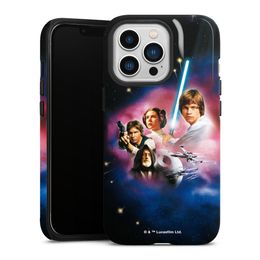 DeinDesign iPhone 13 Pro Handy Panzer Handyh&uuml;lle robuste Outdoor H&uuml;lle Schutzh&uuml;lle gl&auml;nzend Star Wars Lightsaber Merchandise Tough Case
