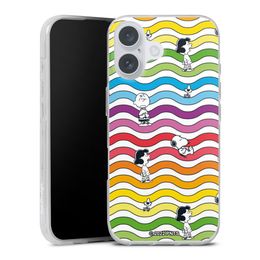 DeinDesign iPhone 16 Plus Handy Silikon H&uuml;lle Case transparent Handyh&uuml;lle Snoopy Muster Peanuts Silikon Case