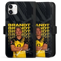 DeinDesign iPhone 11 Handy Klapph&uuml;lle Handyh&uuml;lle aus Kunst Leder schwarz Flip Case Borussia Dortmund Julian Brandt Bvb Sideflip mit Lasche