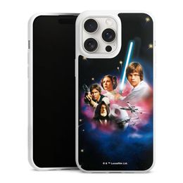 DeinDesign iPhone 15 Pro Max Handy Silikon H&uuml;lle Case wei&szlig; Handyh&uuml;lle Star Wars Lightsaber Merchandise Silikon Case