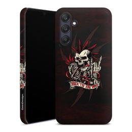 DeinDesign Galaxy A25 5G Handy Premium Case Smartphone Handyh&uuml;lle Schutzh&uuml;lle matt Music Totenkopf Rock Premium Case
