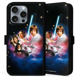DeinDesign iPhone 16 Pro Max Handy Klapph&uuml;lle Handyh&uuml;lle aus Kunst Leder schwarz Flip Case Star Wars Lightsaber Merchandise Sideflip mit Lasche