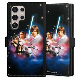 DeinDesign Galaxy S24 Ultra Handy Klapph&uuml;lle Handyh&uuml;lle aus Kunst Leder schwarz Flip Case Star Wars Lightsaber Merchandise Sideflip mit Lasche