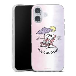 DeinDesign iPhone 16 Plus Handy Silikon H&uuml;lle Case transparent Handyh&uuml;lle Snoopy Official Licensed Product Peanuts Silikon Case