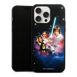 DeinDesign iPhone 15 Pro Max Handy Slim Case extra d&uuml;nn Silikon Handyh&uuml;lle schwarz H&uuml;lle Star Wars Lightsaber Merchandise Silikon Slim Case