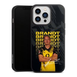 DeinDesign iPhone 13 Pro Handy Premium Silikon H&uuml;lle Handyh&uuml;lle schwarz Case Julian Brandt Bvb Borussia Dortmund Silikon Premium Case