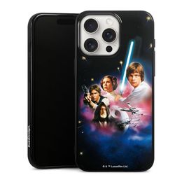 DeinDesign iPhone 15 Pro Max Handy Silikon H&uuml;lle Case schwarz Handyh&uuml;lle Star Wars Lightsaber Merchandise