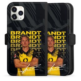 DeinDesign iPhone 11 Pro Handy Klapph&uuml;lle Handyh&uuml;lle aus Kunst Leder schwarz Flip Case Borussia Dortmund Julian Brandt Bvb Sideflip mit Lasche