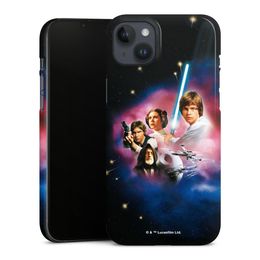 DeinDesign iPhone 14 Plus Handy Premium Case Smartphone Handyh&uuml;lle Schutzh&uuml;lle gl&auml;nzend Star Wars Lightsaber Merchandise Premium Case