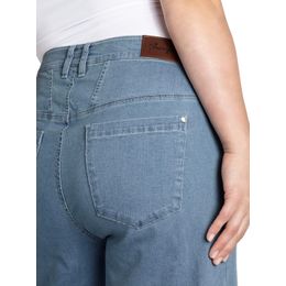 sheego Damen Jeans mit weitem, ausgestelltem Bein, blue-bleached, Gr&ouml;&szlig;e 54