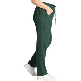 sheego Damen Jogg Pants aus Leinen-Viskose-Mix, moos, Gr&ouml;&szlig;e 40