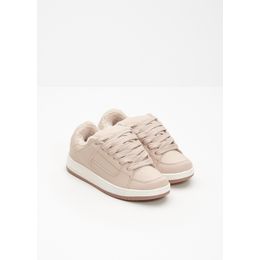 bonprix Gef&uuml;tterter Sneaker, beige, Gr.40, Bequemer Sneaker mit Warmfutter