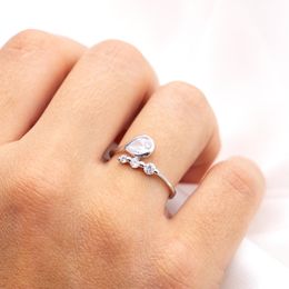 ZEEme Silber Ring Silber 925 rhodiniert mit Zirkonia wei&szlig;