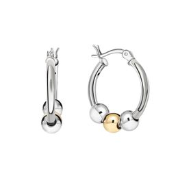 ZEEme Silber Creolen 925/- Sterling Silber rhodiniert/ros&eacute;