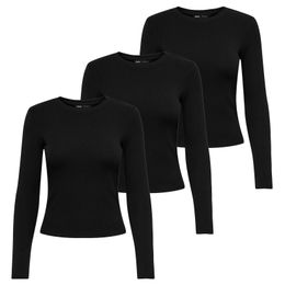 Only ONLRILEY O-NECK TOP 3P Damen Longsleeve