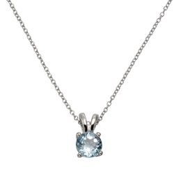 ZEEme Gemstones Halskette Silber 925 rhodiniert 42+3cm mit Blautopas (beh.)