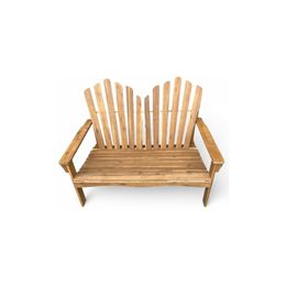 2-Sitzer Adirondack-Gartenbank aus Akazienholz, ca. 125 x 80 x 94 cm &ndash; Dunkelbraun