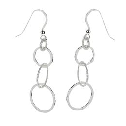 ZEEme Silber Ohrringe Silber 925 mit Ring-Motiv 52mm lang
