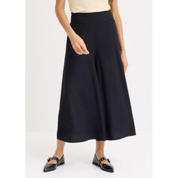 bonprix Culotte aus Viskose-Mix, schwarz, Gr.42, Leicht gl&auml;nzende Culotte mit weitem Bein