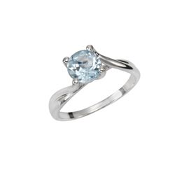 ZEEme Gemstones Ring Silber 925 rhodiniert mit Blautopas (beh.) 7mm