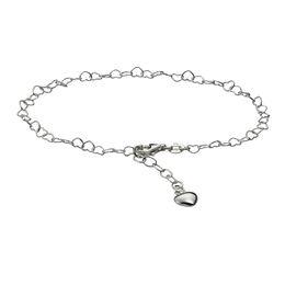 ZEEme Silber Fusskette Silber 925 mit Herz-Motiv 23-26cm