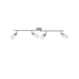 Brilliant Lampe Sofia Spotrohr 4flg eisen/chrom/wei&szlig; 4x D45, E14, 40W, geeignet f&uuml;r Tropfenlampen (nicht enthalten) Arme drehbar / K&ouml;pfe schwenkbar